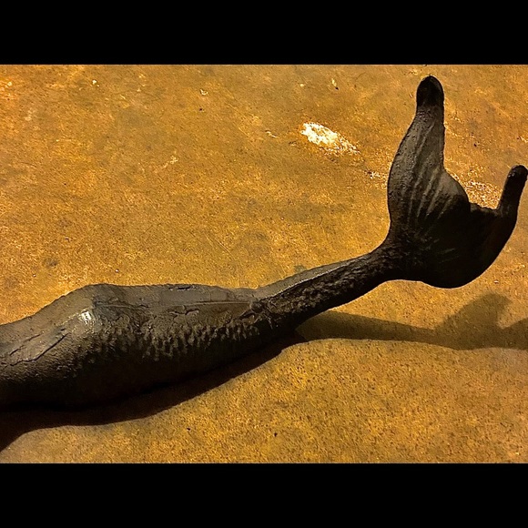 Vintage | Accents | Vintage Bronze Cast Iron Mermaid Figurine Doorstop ...